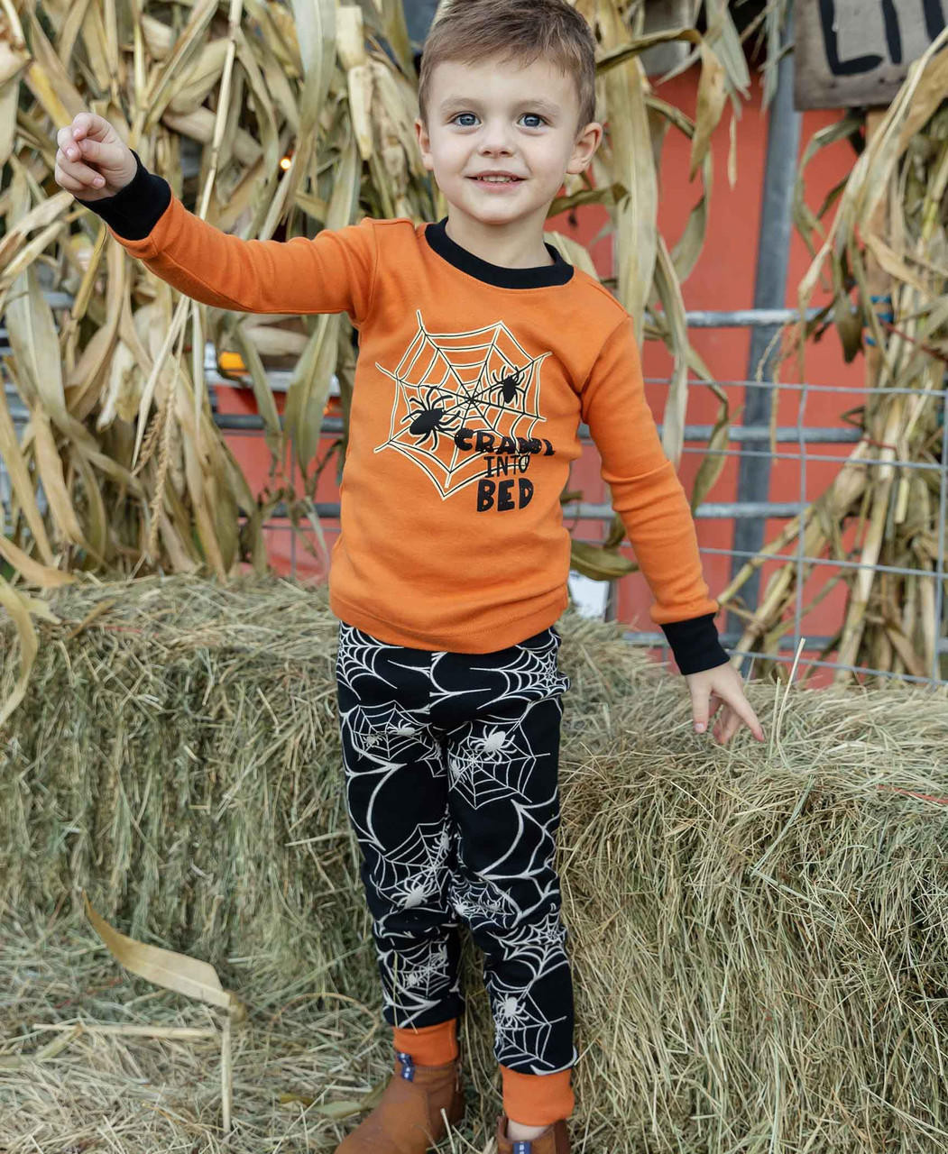 Crawl into Bed Spider Kid's Long Sleeve PJ
