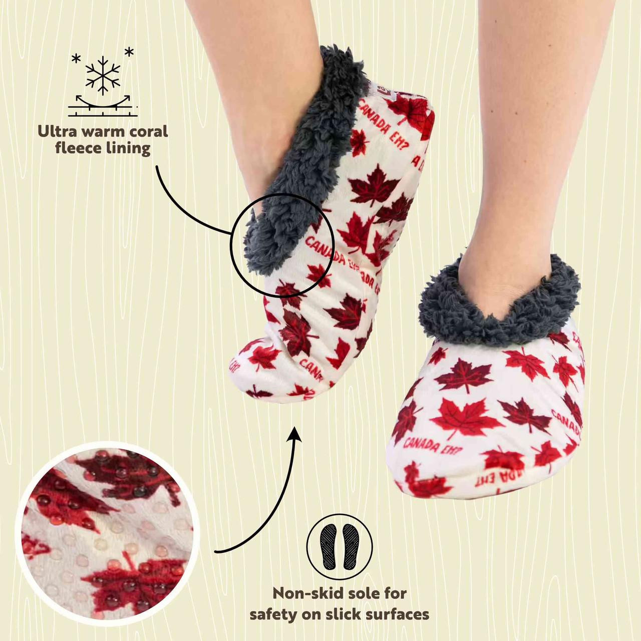 Canada Eh? Fuzzy Feet Slipper