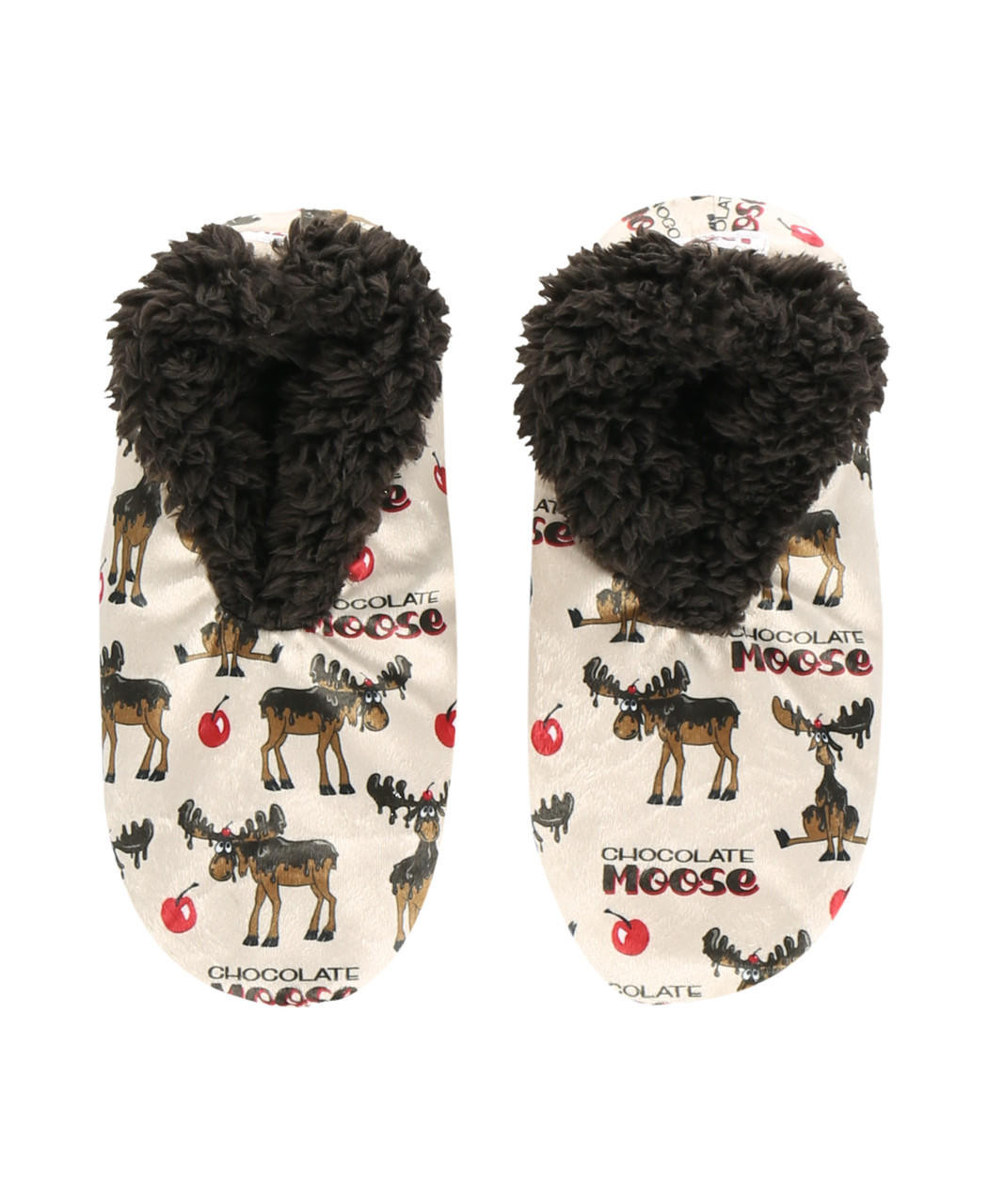 Chocolate Moose Cream Fuzzy Feet Slipper