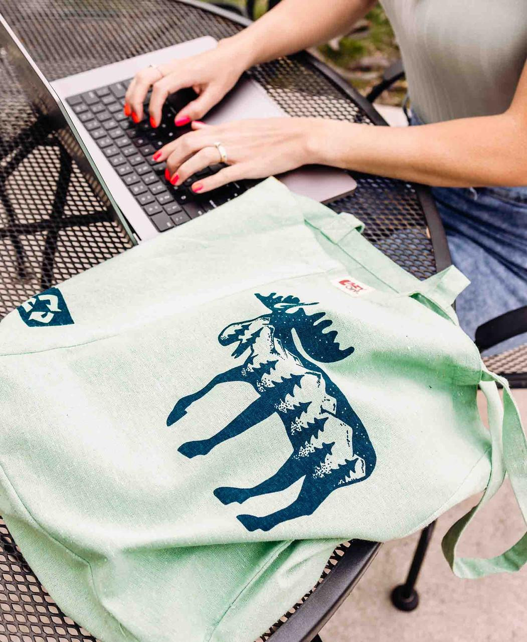 Mountain Moose Reusable Tote Bag