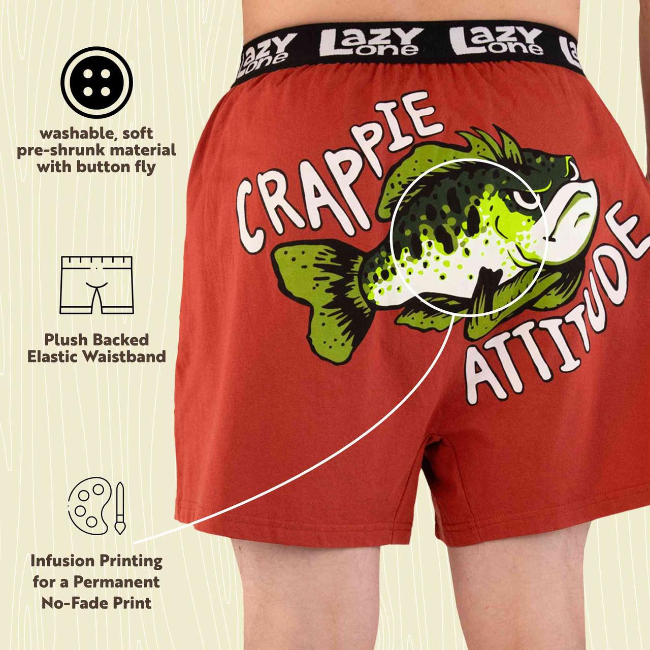 Crappie Attitude Men's Funny Fish Boxer