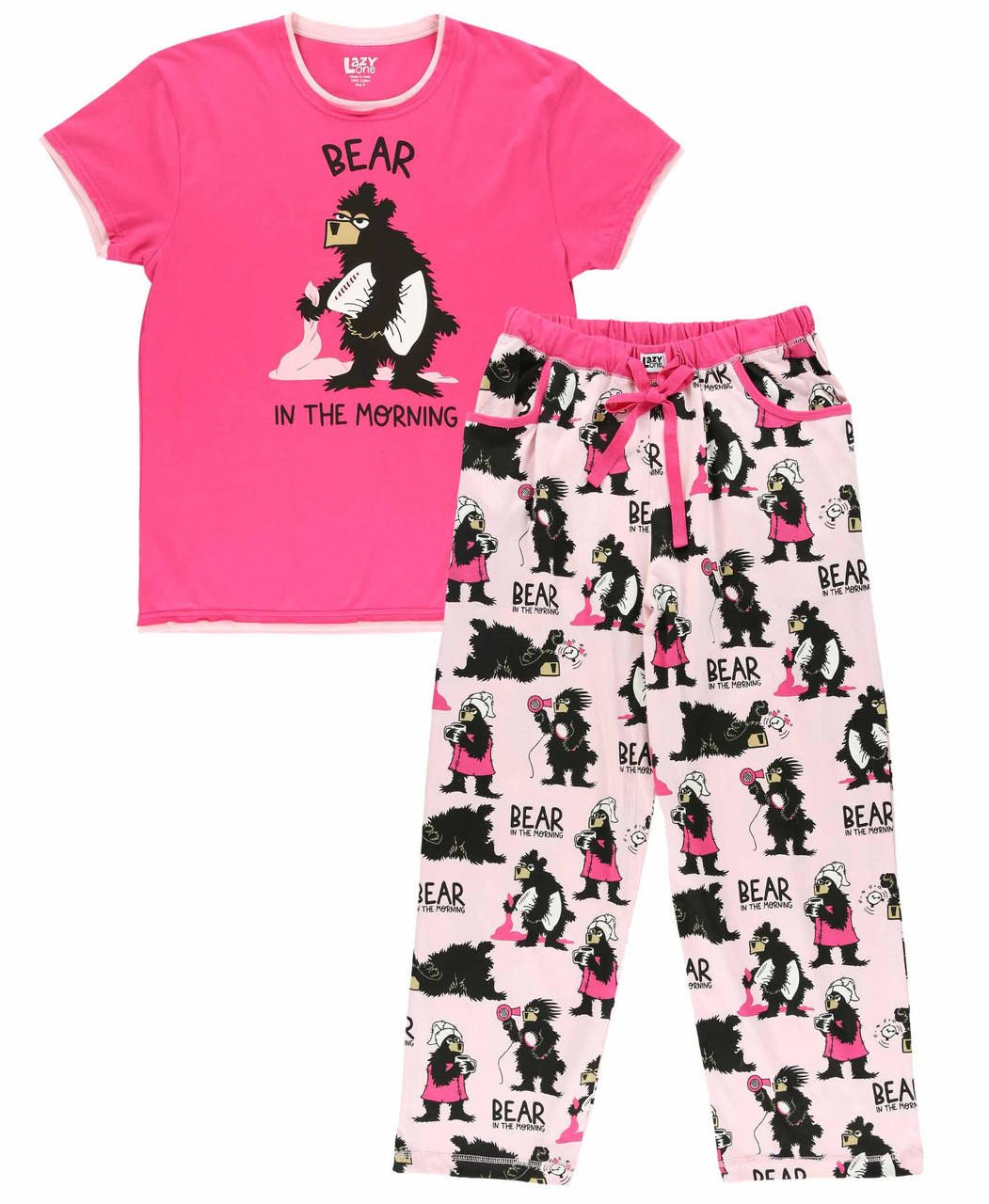 Bear in The Morning Women's Regular Fit Bear PJ Set