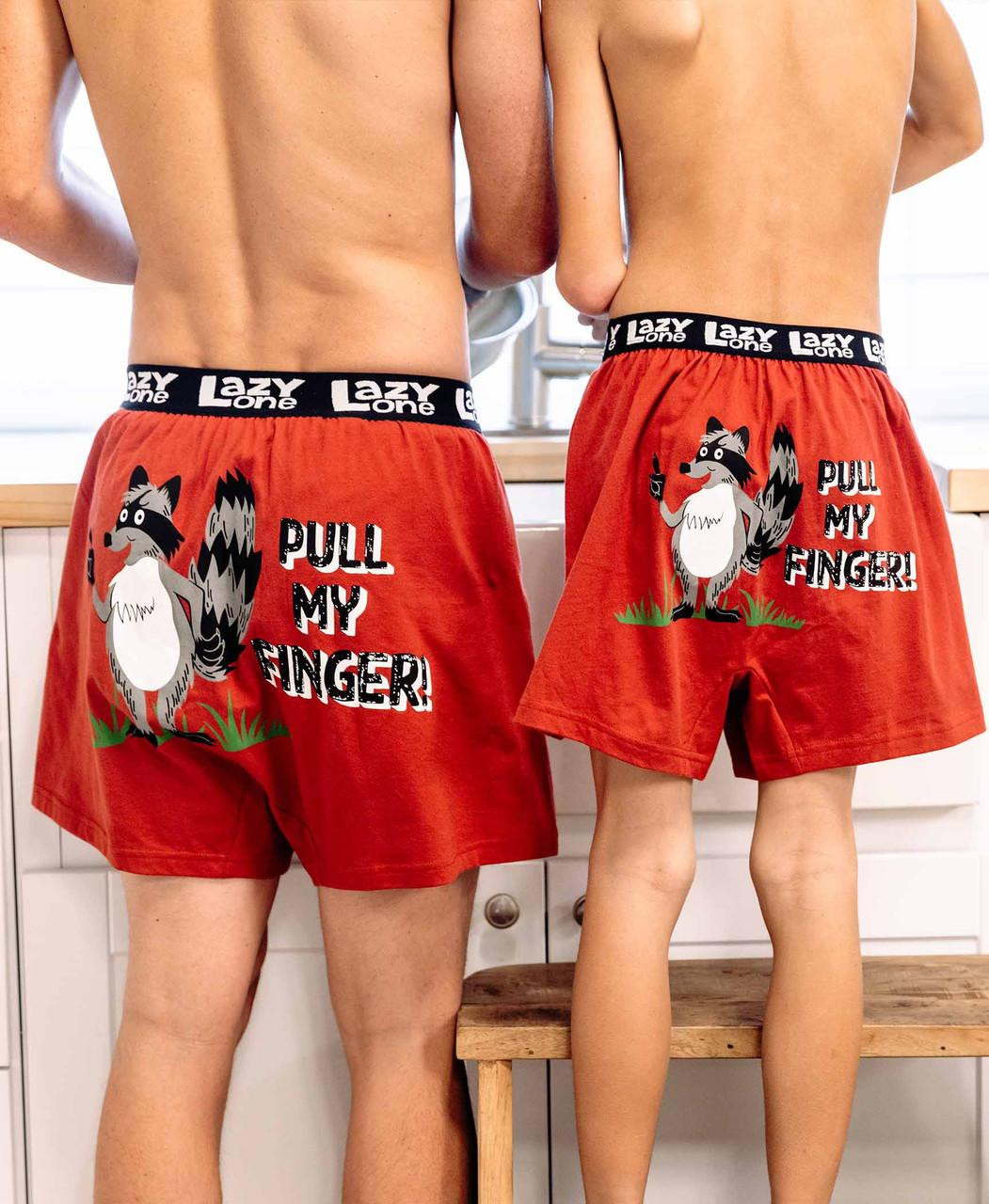 Pull My Finger Red Kid Boxer | LazyOne