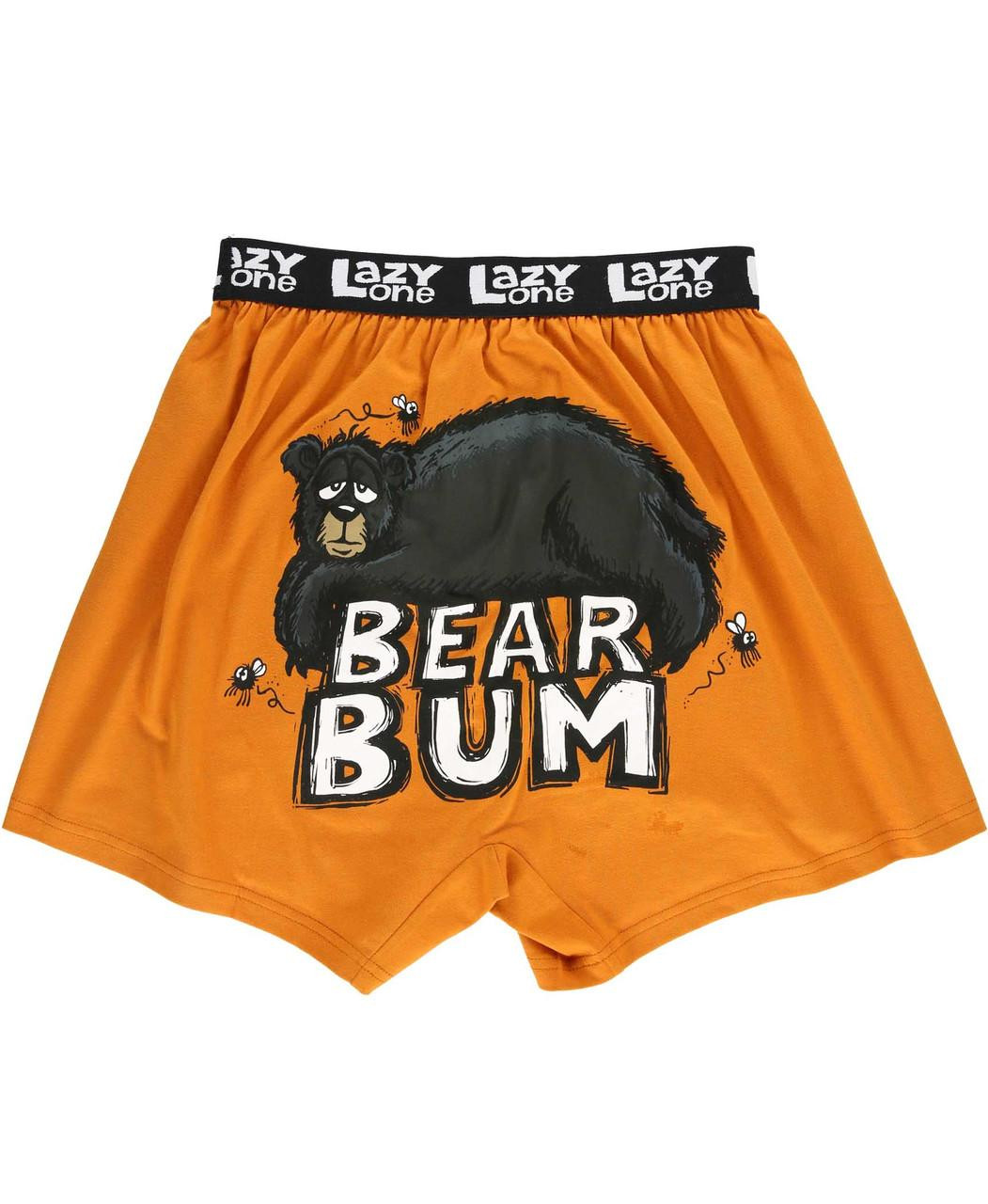Bear Bum Orange Men's Funny Boxer