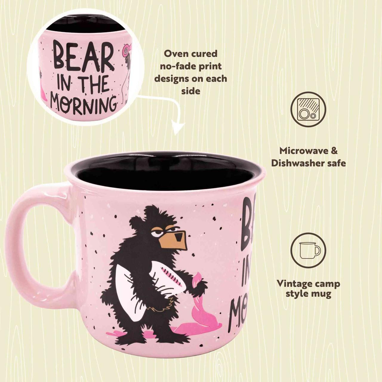 Bear in the Morning Pink Ceramic Mug