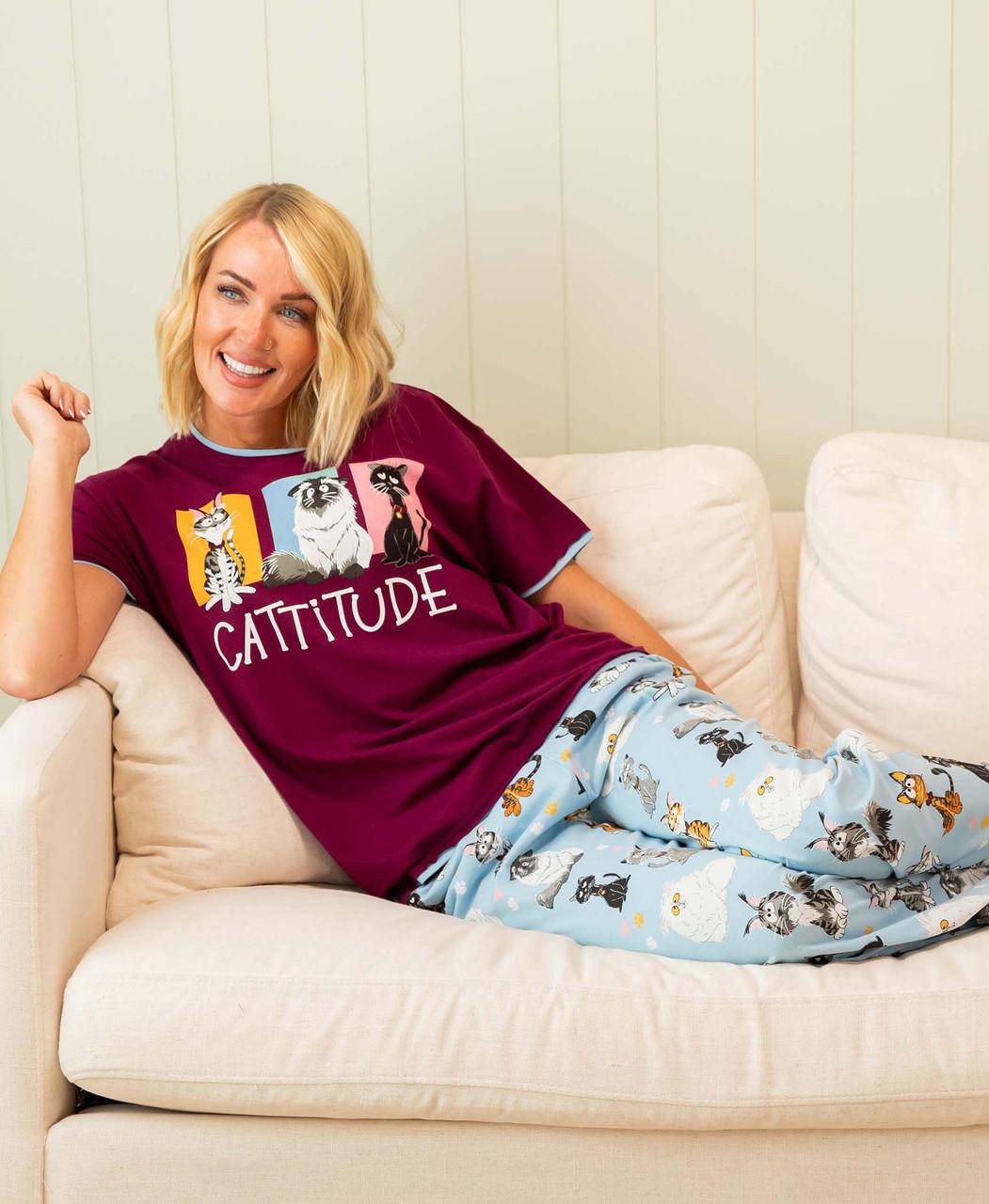 Cattitude Women's Regular Fit PJ Set