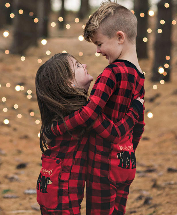 Bear Cheek Plaid Kid Onesie Flapjack | LazyOne