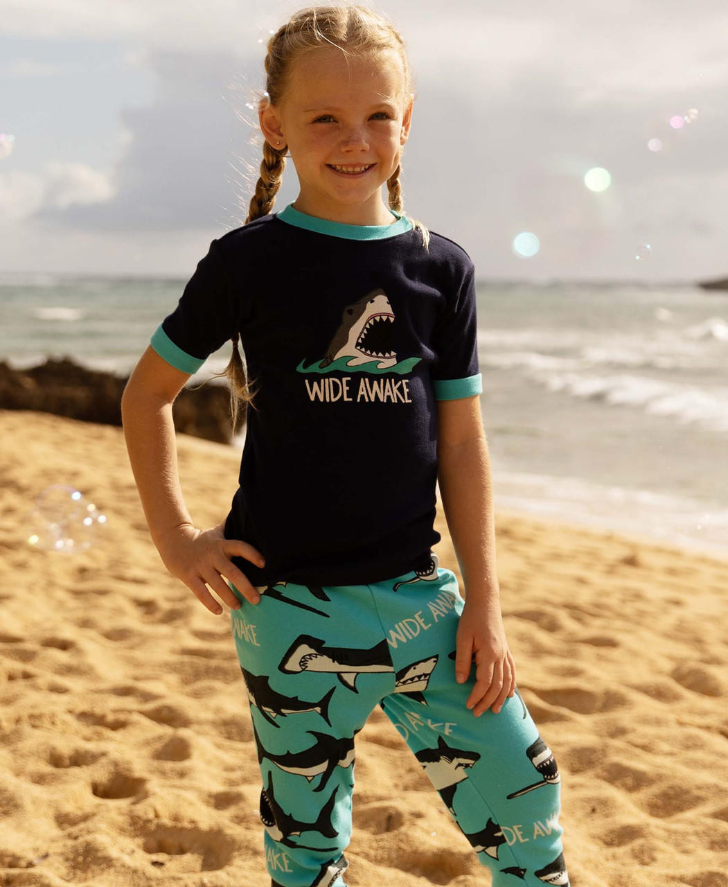Wide Awake Shark Kid PJ Set | LazyOne