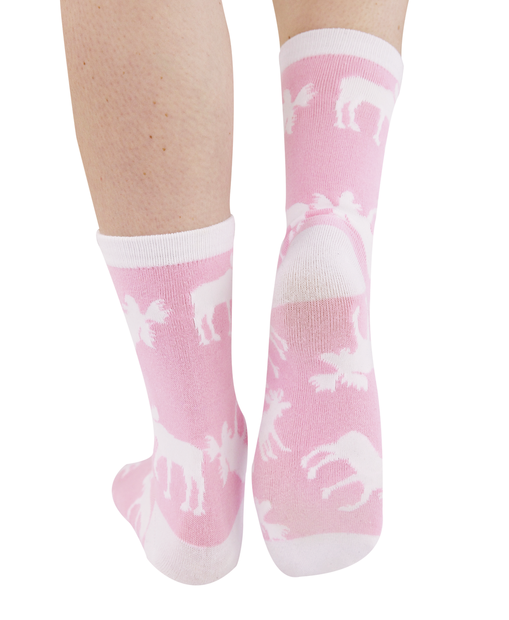 Pink Classic Moose Crew Sock | LazyOne