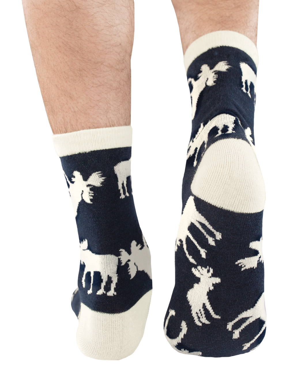 Blue Classic Moose Crew Sock | LazyOne