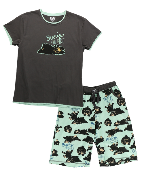 Bearly Awake Grey Women's Bermuda Short Set