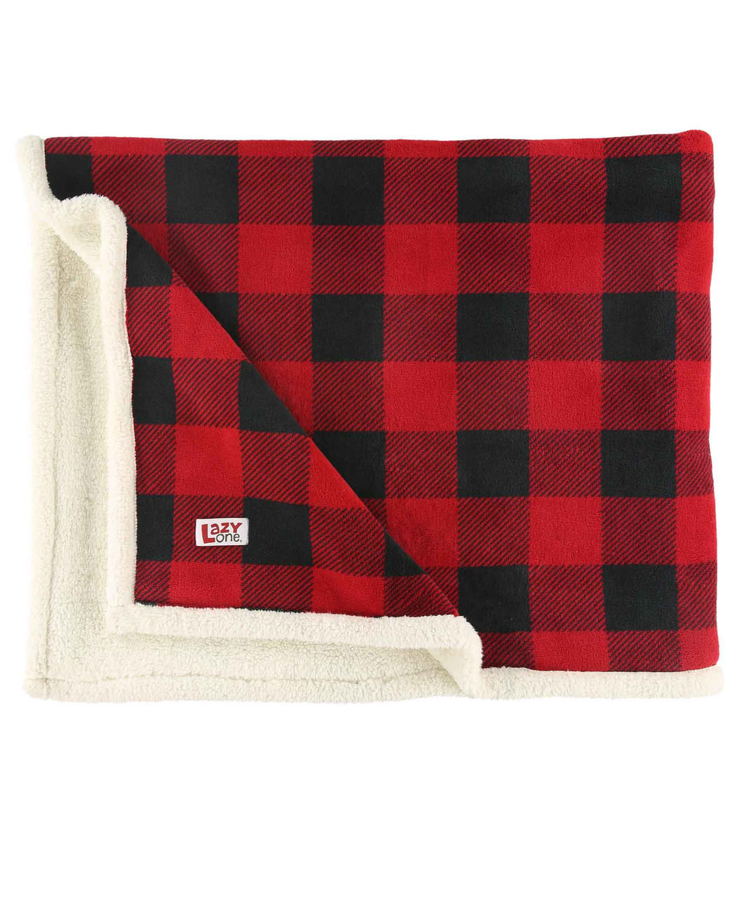 Red Plaid Sherpa Throw Blanket | LazyOne