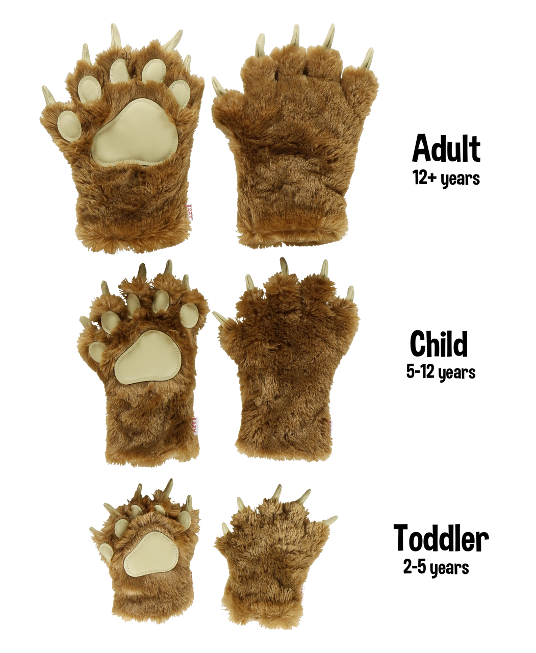 Brown Bear Kid and Adult Paw Mitt - Lazy One