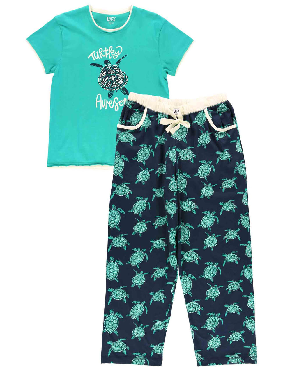 Turtley Awesome Women's Regular Fit Turtle PJ Set