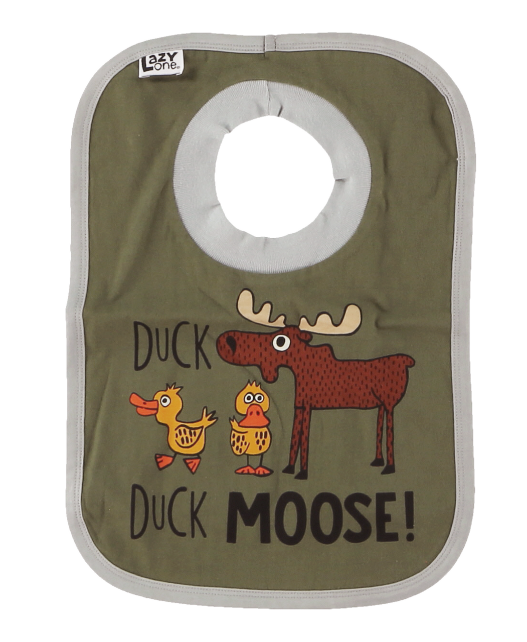 Duck Duck Moose Grey Infant Bib