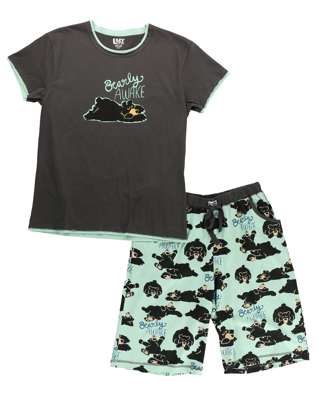 Bearly Awake Grey Women's Bermuda Short Set