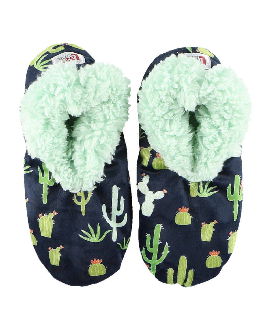 Cactus Blue Fuzzy Feet Slipper