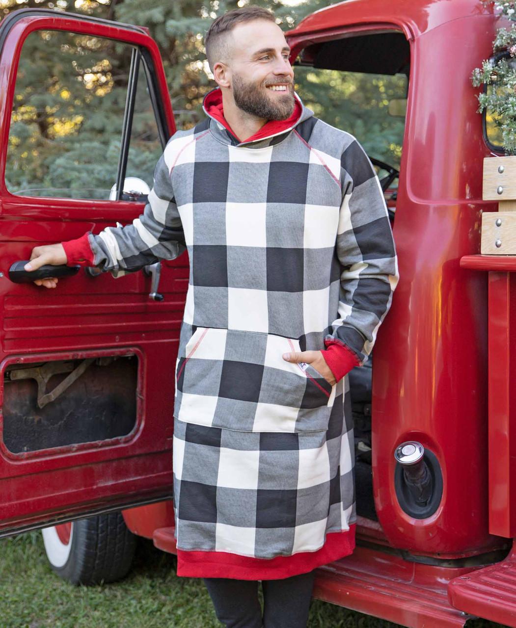 Black & White Plaid Sleep Hoodie