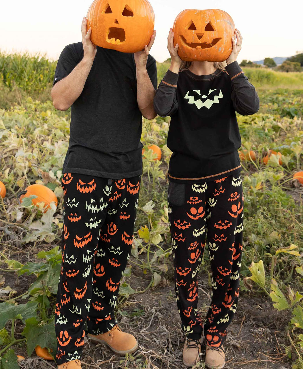 Spooky Faces Women's Regular Fit Long Sleeve PJ Set