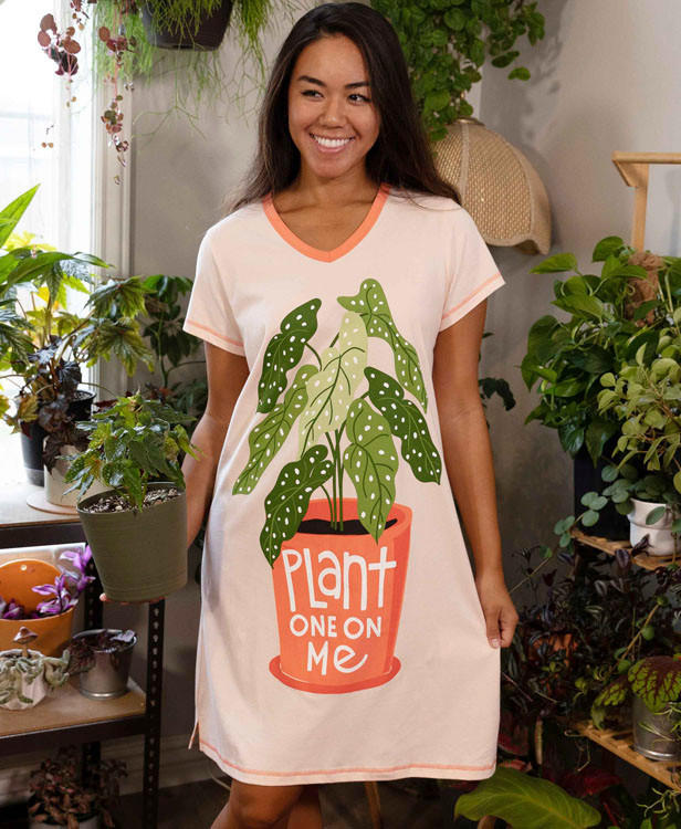 Plant One On Me V-Neck Nightshirt
