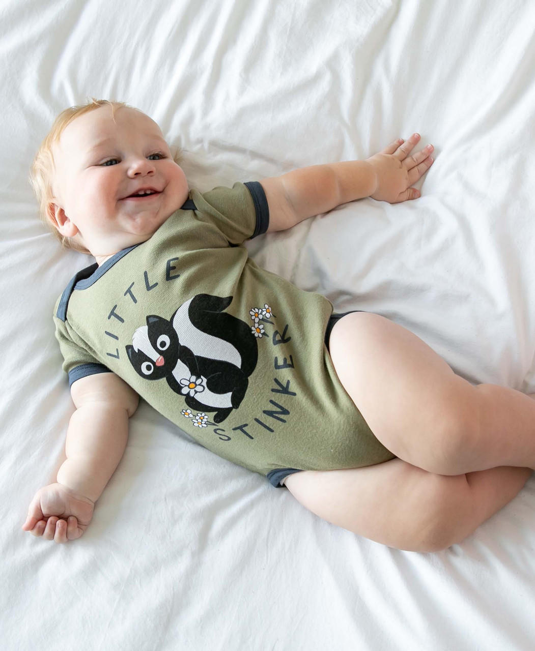 Little Stinker Infant Green Skunk Onesie Creeper