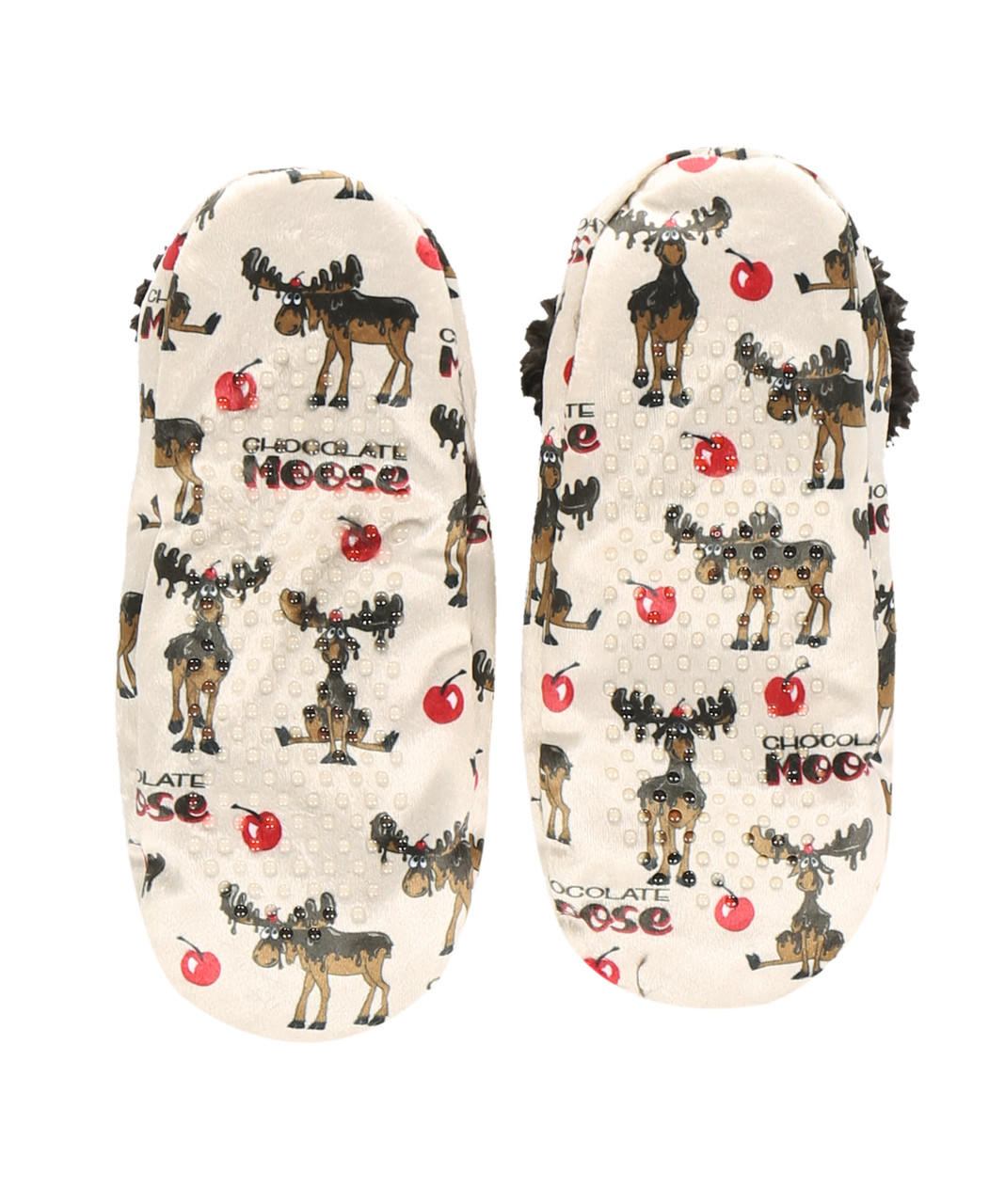Chocolate Moose Cream Fuzzy Feet Slipper