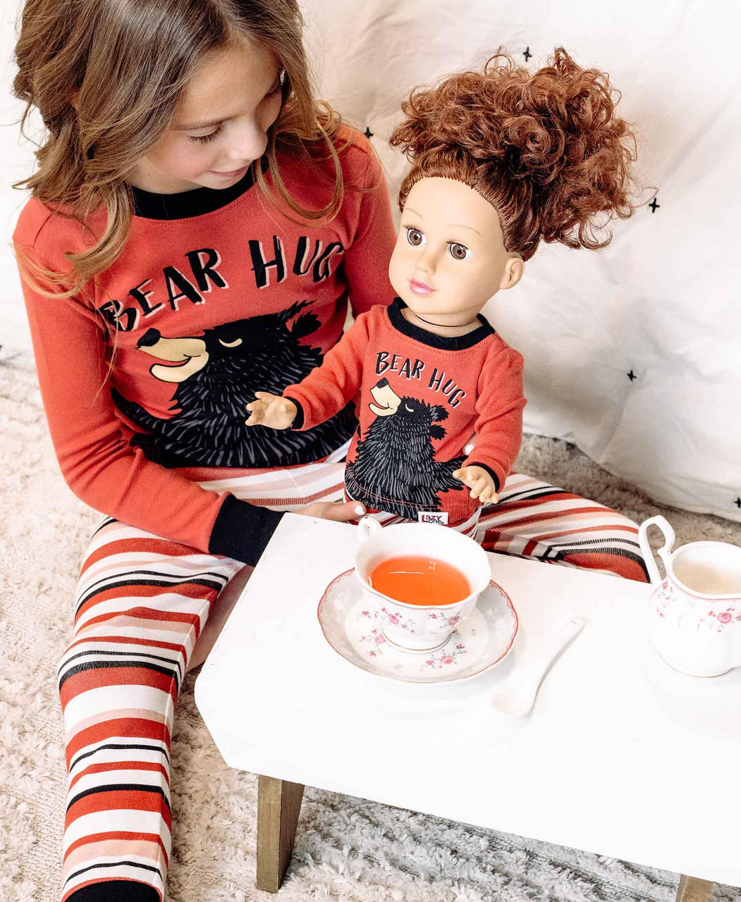 Bear Hug Matching Pink Kid & Doll Set