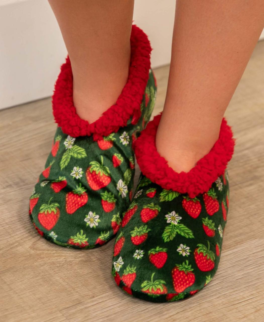 Strawberry Fuzzy Feet Slipper