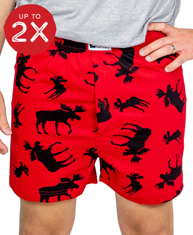 Red Classic Moose Boxer