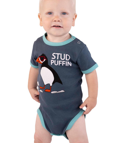 Stud Puffin Blue Infant Creeper