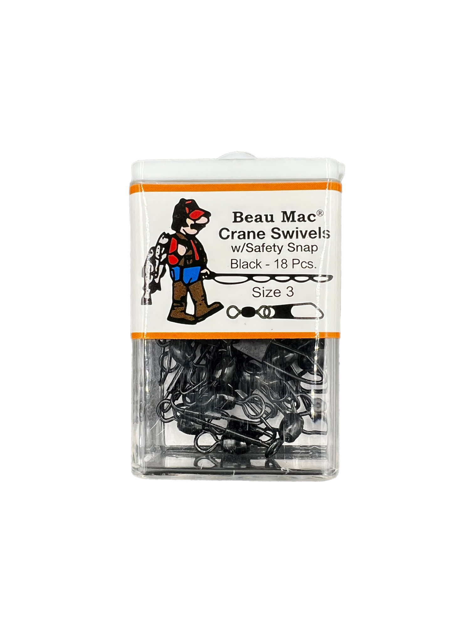 Beau Mac Black Crane Swivels w/ Safety Snap