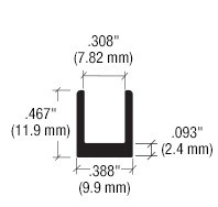 Chrome Uchannel for 6mm Glass