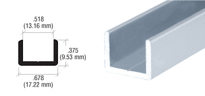 Shower Glass U-channel | Chrome, Brushed Brass and other finishes in ...