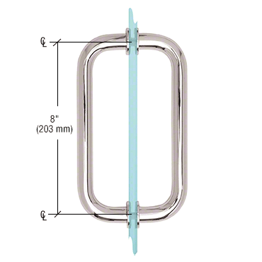 Chrome 8" Victorian Back-to-Back Pull Handle, V1C8X8CH