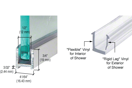 DUC516BA No Silicone Uchannel For 8mm Glass Panels iI Crome