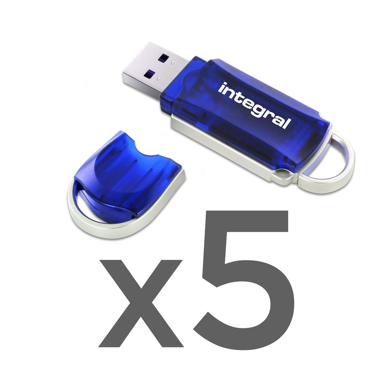 Integral 32GB Courier USB Flash Drive Blue 5 pack FFP packaging ...