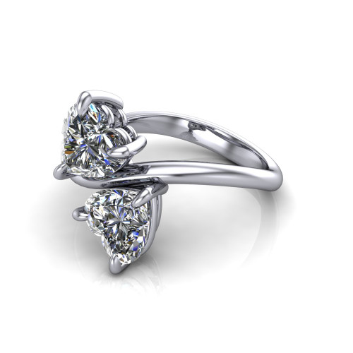 Engagement Ring with Two Heart Diamonds | Thalia | Wedding Bands & Co