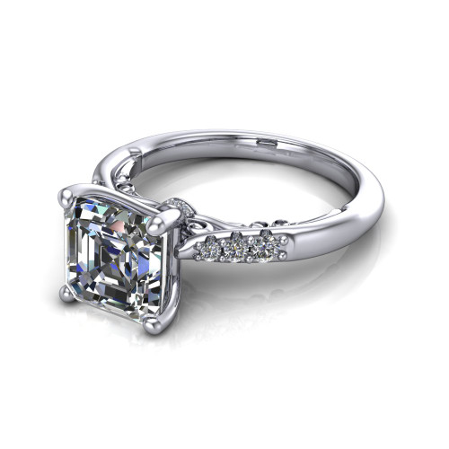 Engagement Ring with Diamond Accented Band | Jinnie | Wedding Bands & Co.