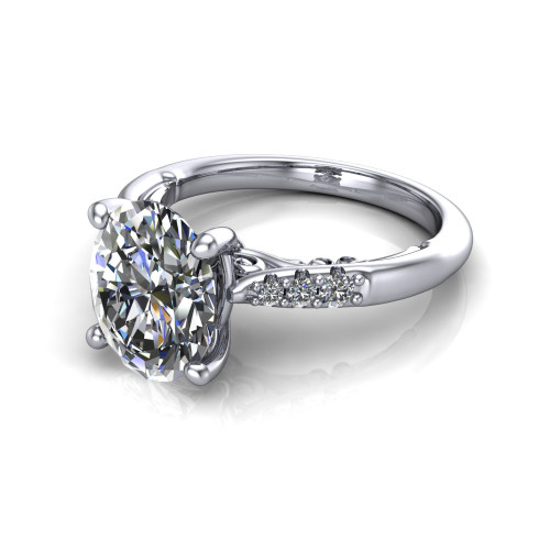 Engagement Ring with Diamond Accented Band | Jinnie | Wedding Bands & Co.