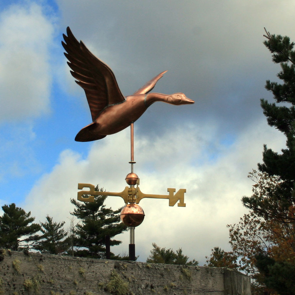 Copper Flying Goose Weathervane - Made USA