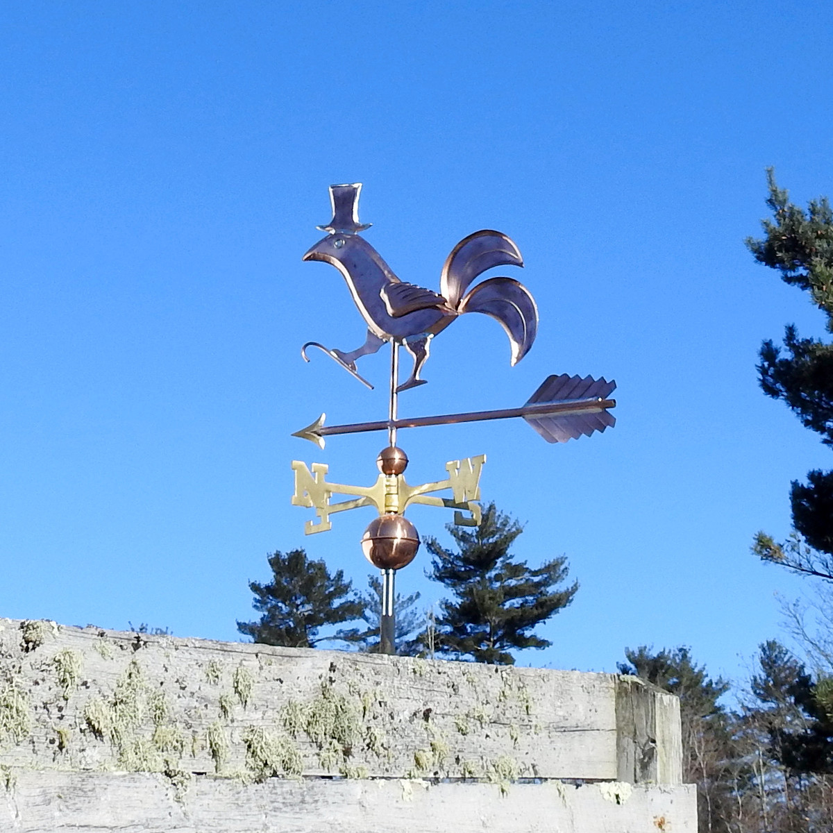 Copper Rooster Weathervane - Made in USA