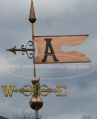 Banner with Letter Weathervane - Made in USA