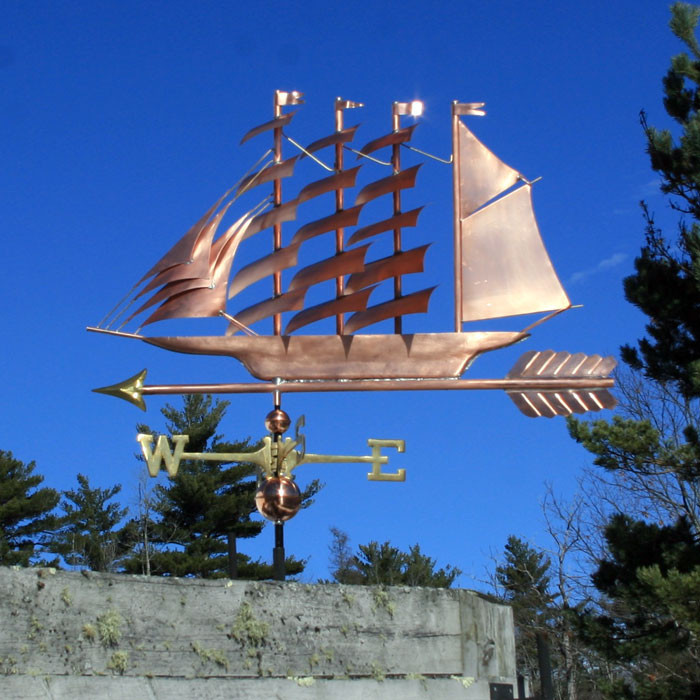 Large Clipper Ship Weathervane - Made USA