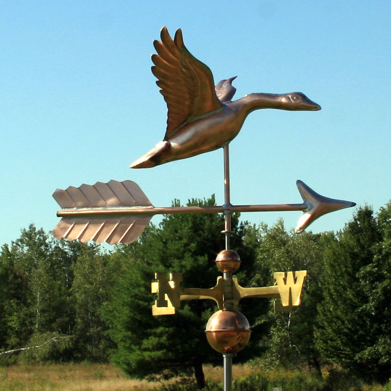 Copper Flying Goose Weathervane - Made USA