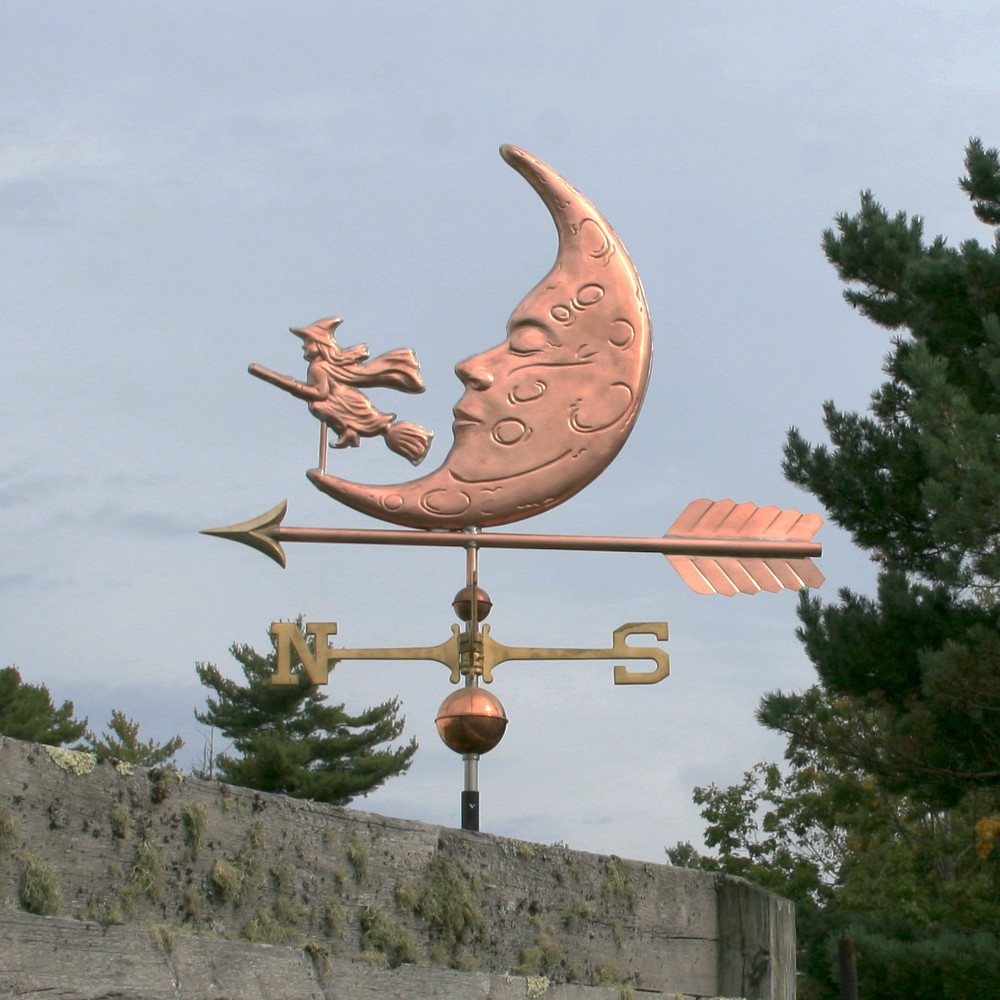 Shooting Star and Moon Weathervane - Made in USA