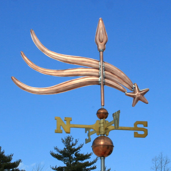 Shooting Star and Moon Weathervane - Made in USA
