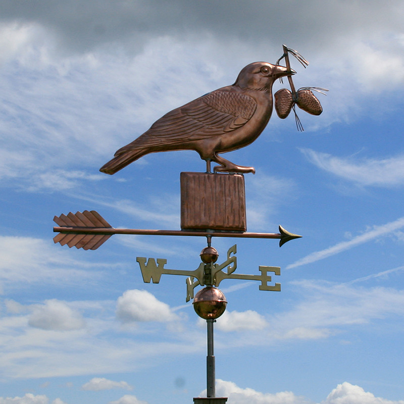 Crow with Pine Cones Weathervane - Made USA