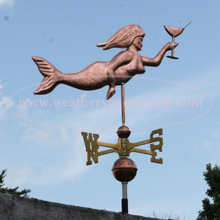 Mermaid with Martini Weathervane - Made in USA