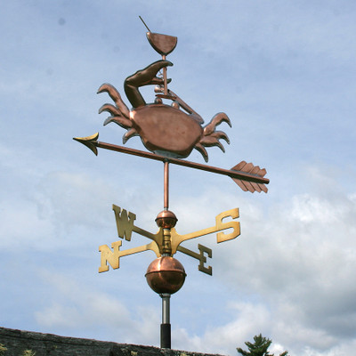 Crab Smoking and Drinking a Martini Weathervane