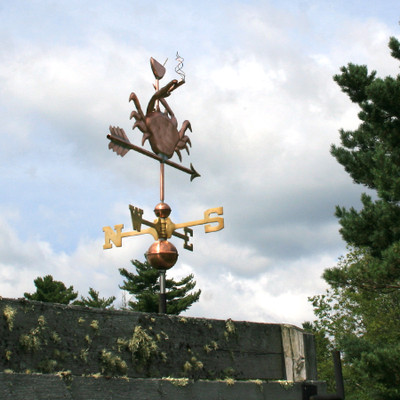 Crab Smoking and Drinking a Martini Weathervane